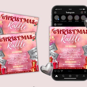 Editable Christmas Raffle Ticket Flyer Template, Giveaway Flyer ...
