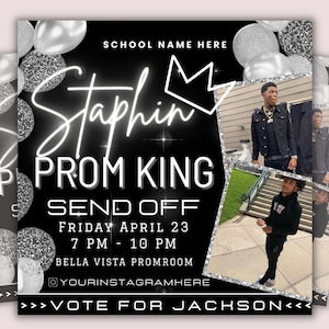 Vote Homecoming KING , Social Media Flyer, Class Campaign Flyer, Prom ...