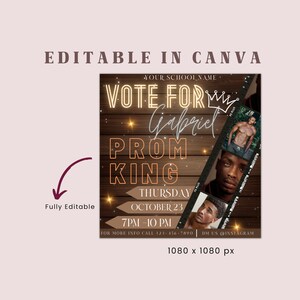 Homecoming Queen Campaign Flyer | DIY Vote for Me Election High School ...