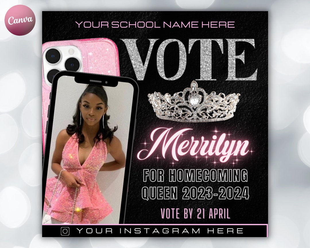 Vote Homecoming Queen Flyer, Homecoming Flyer, Campaign Flyer, Class ...