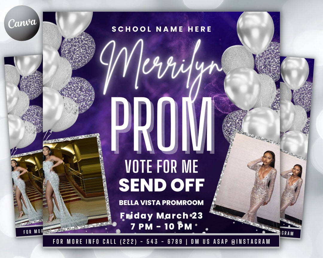 Prom Invitation, Prom Send off Flyer, Prom Invitation Flyer, Prom Flyer ...