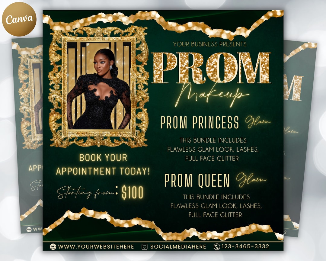 Prom Makeup Flyer, Prom Makeup, MUA Flyer, Makeup Flyer, Prom Flyer ...