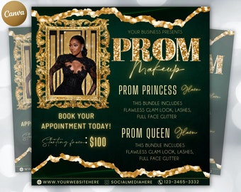 Prom Makeup Flyer, Prom Makeup, MUA Flyer, Makeup Flyer, Prom Flyer ...
