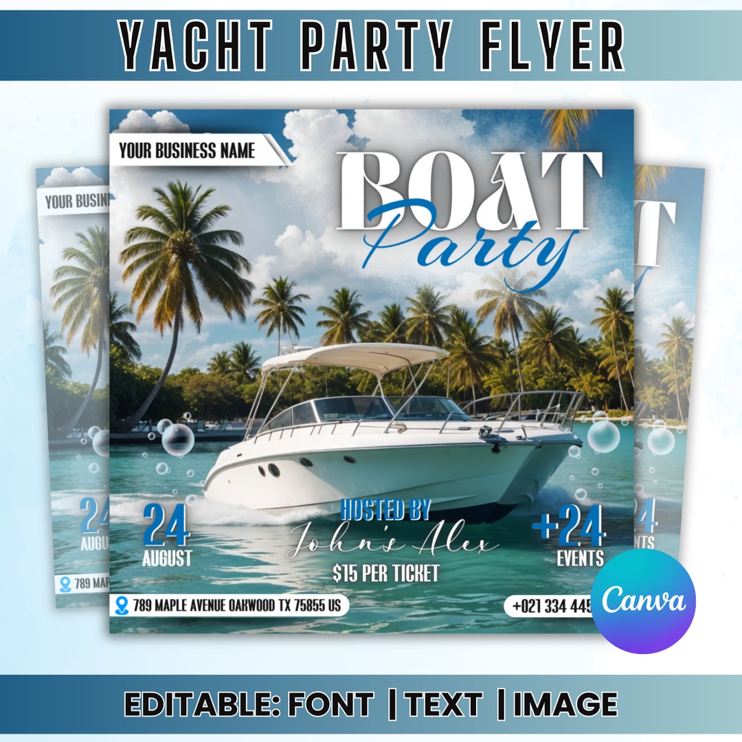 Yatch Party Flyer, Summer Party Flyer, Summer Beach Party Flyer, Dj ...