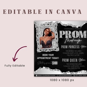 Prom Makeup Flyer, Prom Makeup, MUA Flyer, Makeup Flyer, Prom Flyer ...