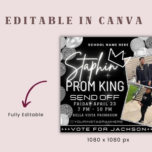 Vote Homecoming KING , Social Media Flyer, Class Campaign Flyer, High ...