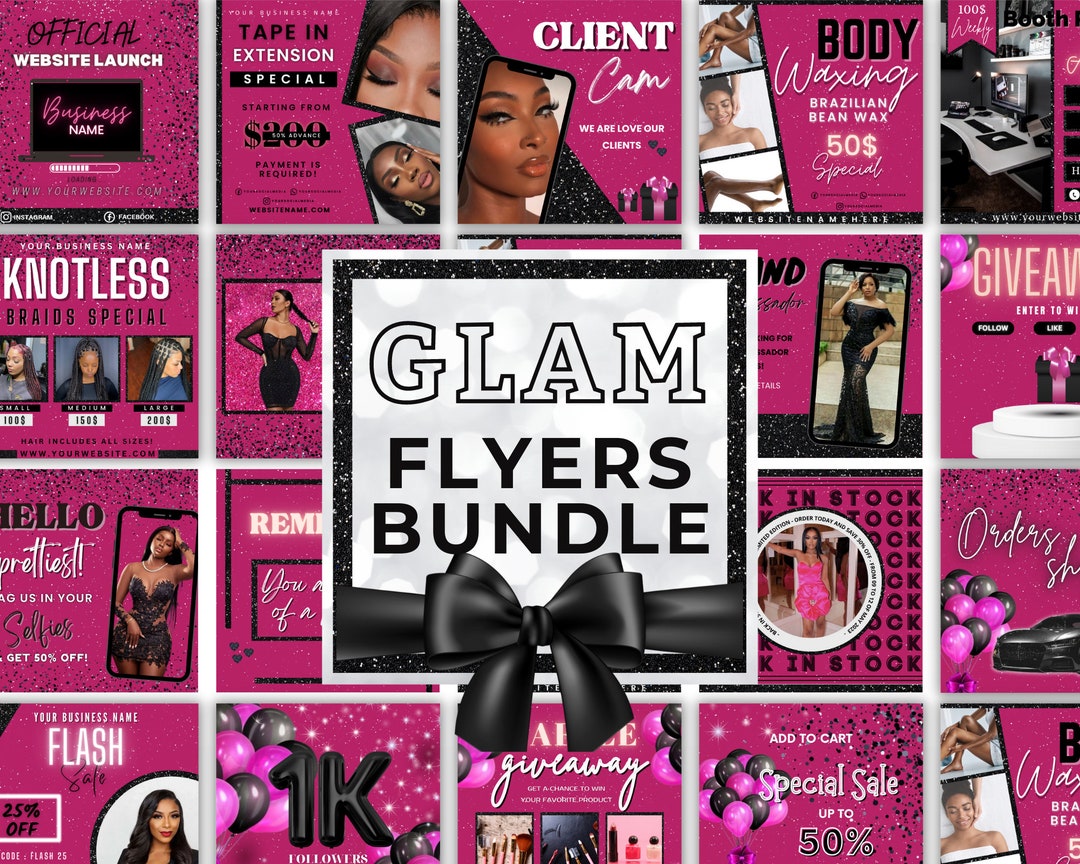 Social Media Flyer Bundle, Diy Flyer Template Design, Hair Flyers ...