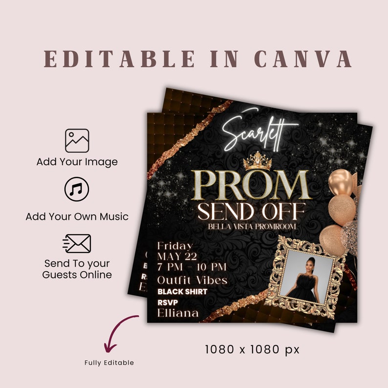 Prom Invitation, Prom Send off Flyer, Prom Invitation Flyer, Prom Flyer ...