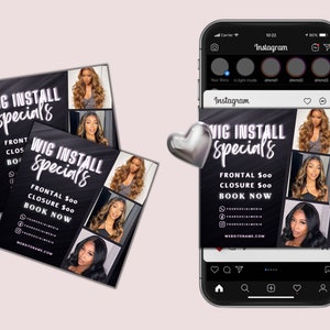 Wig Install Template, Wig Install Flyer, Hair Price List, Booking ...