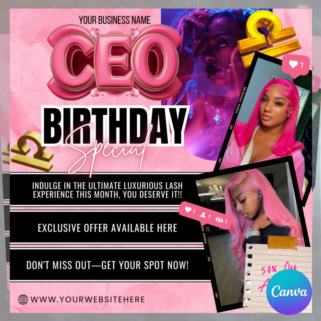 Ceo Birthday Flyer, Birthday Sale Flyer, Birthday Hair Flyer, Ceo ...