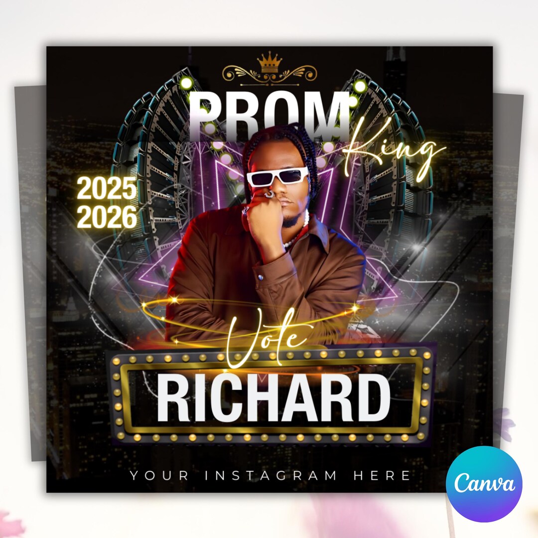 Prom King Flyer, Vote Prom King Flyer, Prom Flyer, Vote for Me, Canva ...