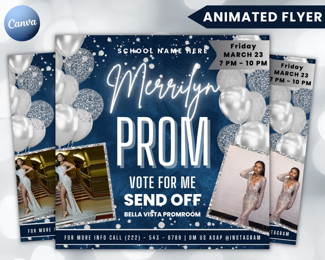 Prom Invitation, Prom Send off Flyer, Prom Invitation Flyer, Prom Flyer ...