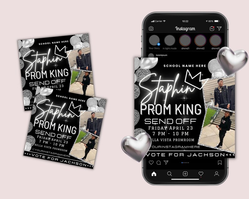 Vote Homecoming KING , Social Media Flyer, Class Campaign Flyer, High ...
