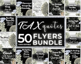 Tax Prep Quotes Bundle Template, Gold Tax Preparation Accounting Quotes ...