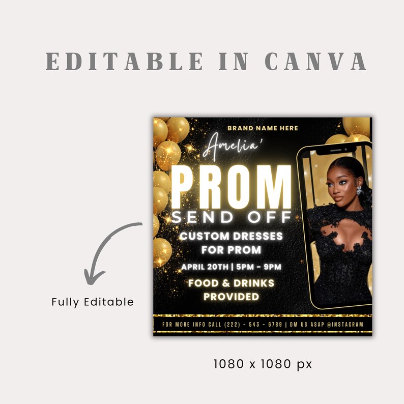 Prom Dress Flyer, Prom Send off Flyer, Prom Flyer, Prom Send off ...