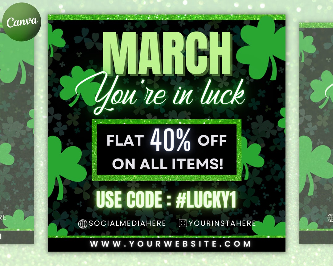 Editable March Sale Flyer | St. Patricks Day Beauty Special Flyer | DIY ...