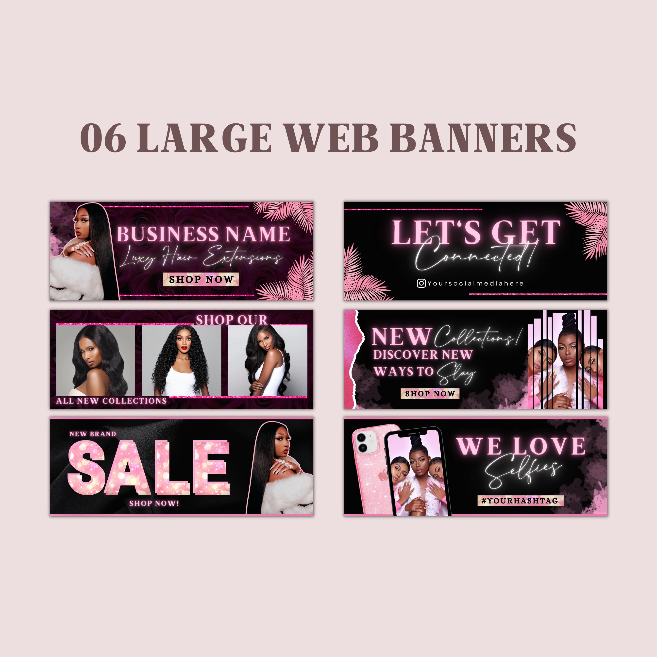 Website Banner Set, Website Banner Kit for Hair, Beauty & Boutique ...