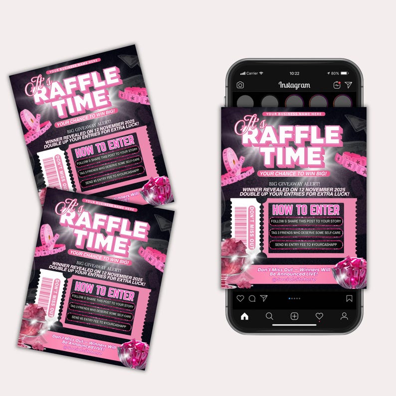 Editable Raffle Flyer Template for Giveaways & Contests | DIY Beauty ...