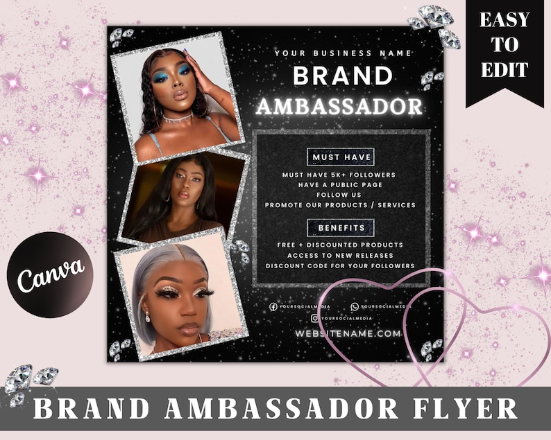 Ambassador Flyer Template Brand Ambassador Flyer Lash - Etsy