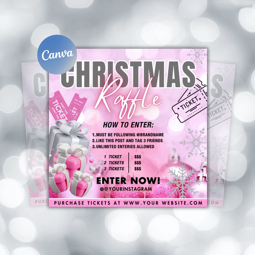 Christmas Raffle Flyer, Christmas Flyer, DIY Flyer Design Template ...