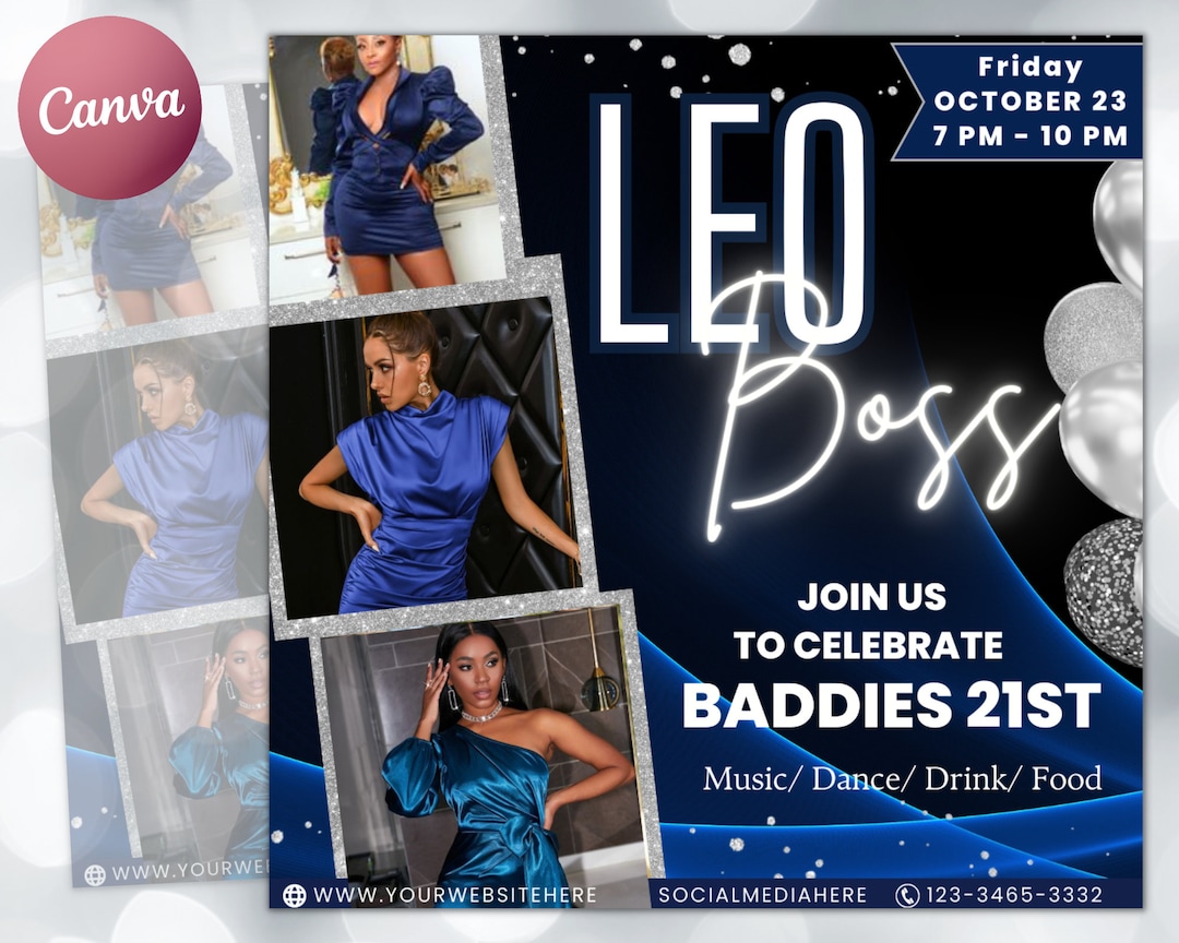 Leo Birthday Flyer, Birthday Template, Birthday Girl, Party Flyer ...