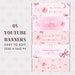 Bow Coquette Youtube Branding Kit, Editable Youtube Banners, Intros ...