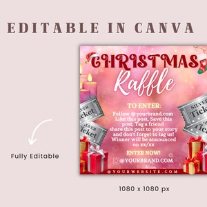 Editable Christmas Raffle Ticket Flyer Template, Giveaway Flyer ...