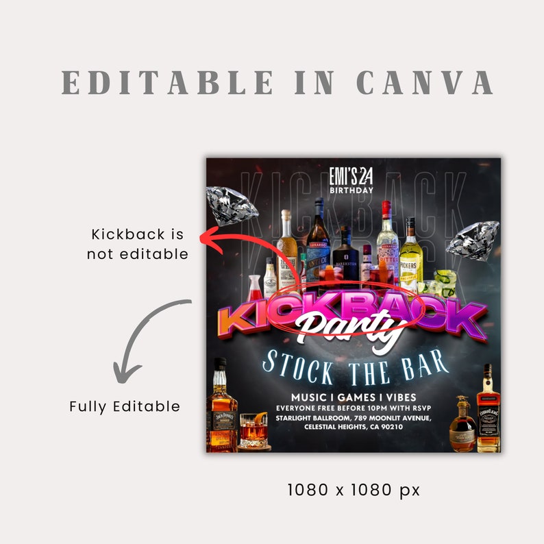Kickback Party Flyer, Editable Kickback Club Flyer, Club DJ Party ...