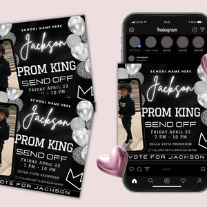 Vote Homecoming KING , Social Media Flyer, Class Campaign Flyer, High ...