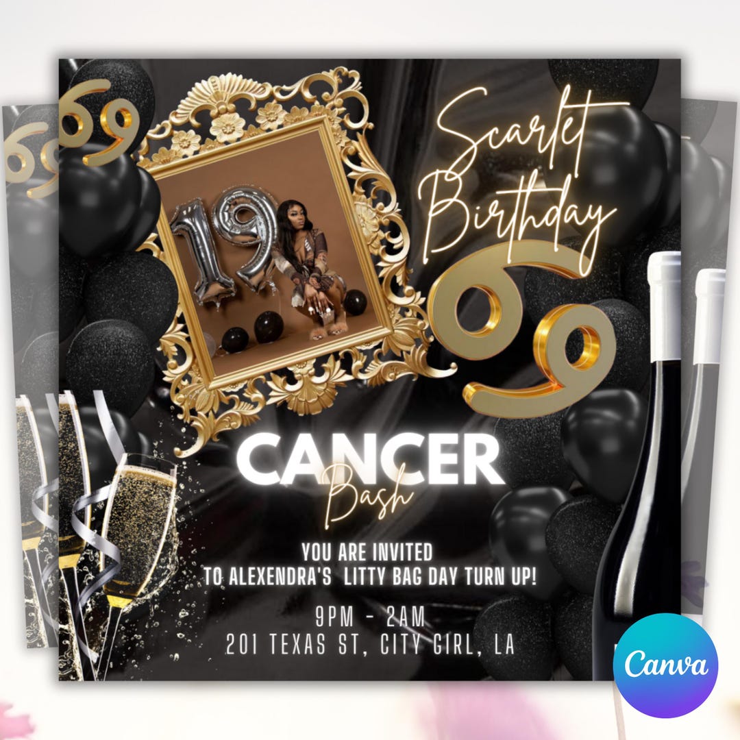 Animated Cancer Season Party Flyer, Motion Flyer, Birthday Szn Flyer ...