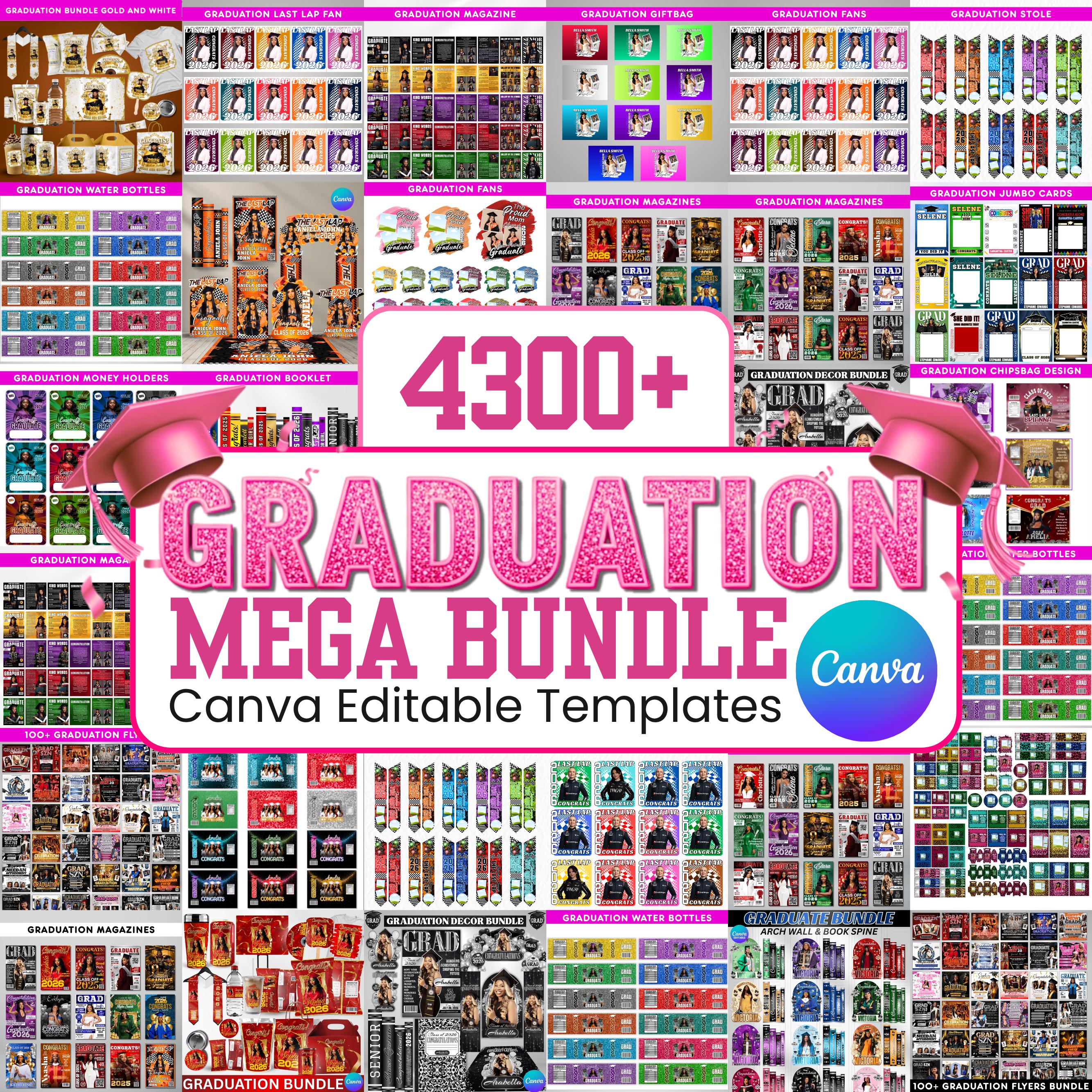 4300+ Graduation Mega Bundle Templates,class of 2026 Grad Party Bundle ...