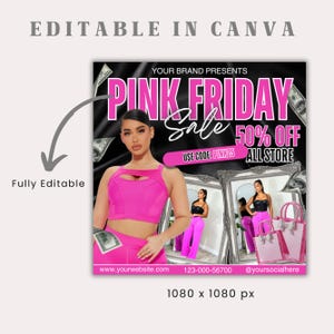 Pink Friday Flyer, Pink Friday Sale Flyer, Friday Bookings Hair ...