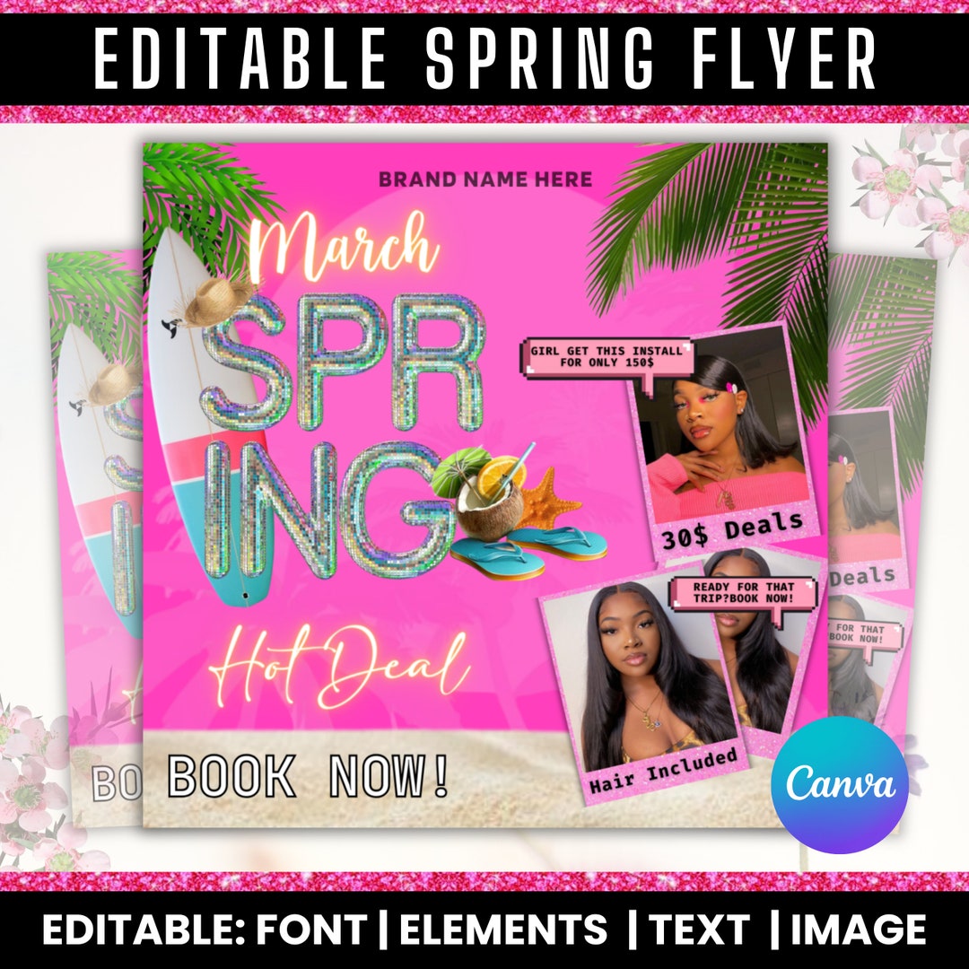 Spring Break Flyer, Spring Hot Deal Flyer, Spring Flyer, Spring, Spring ...
