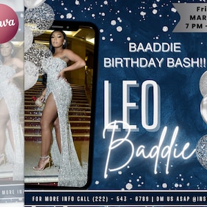 Leo Birthday Flyer, Birthday Template, Birthday Girl, Party Flyer ...