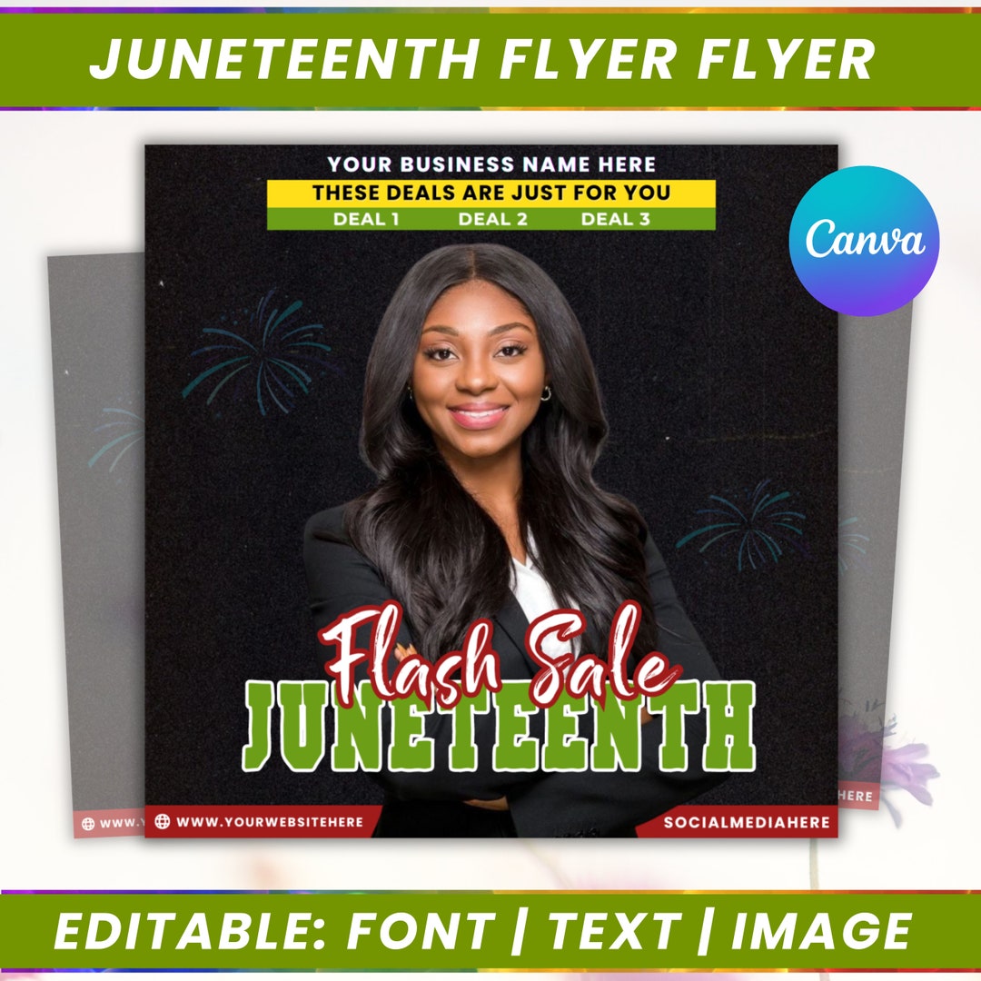 Juneteenth Flyer, Juneteenth Sale Flyer, Editable Flyer Template ...