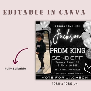 Vote Homecoming KING , Social Media Flyer, Class Campaign Flyer, High ...