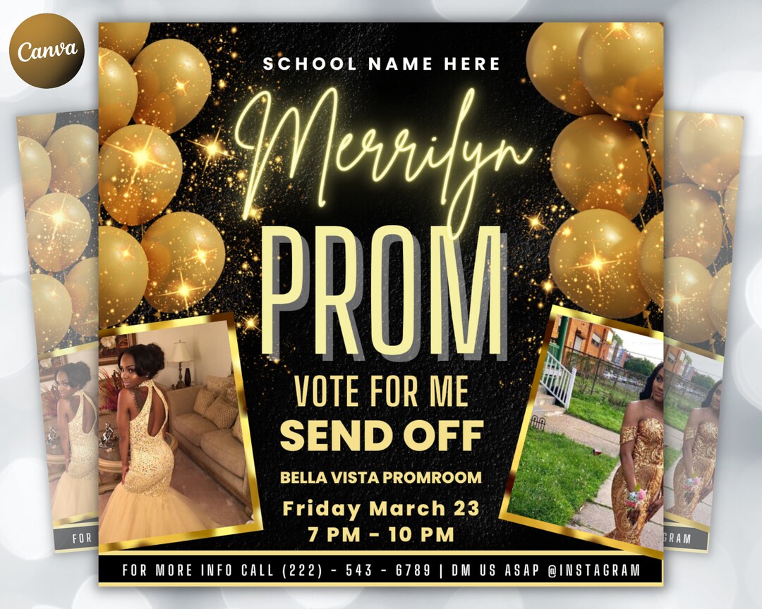 Prom Invitation, Prom Send off Flyer, Prom Invitation Flyer, Prom Flyer ...