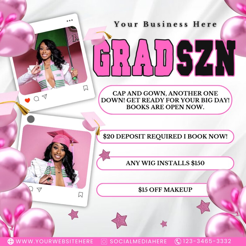 Graduation Business Flyer, Graduation Template, Hair Flyer, Prom ...
