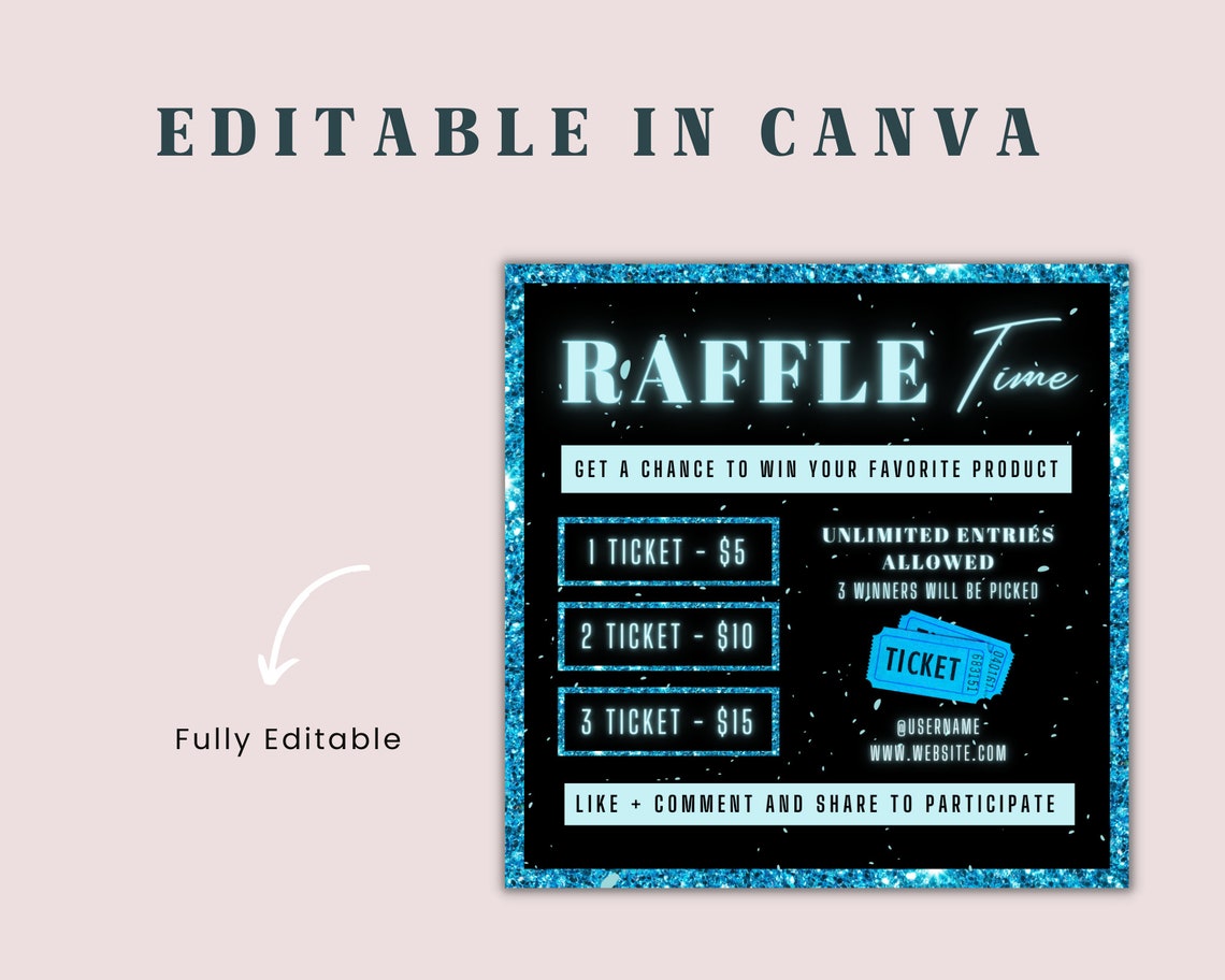 Raffle Flyer Template Raffle Ticket Flyer Lash Raffle Flyer - Etsy