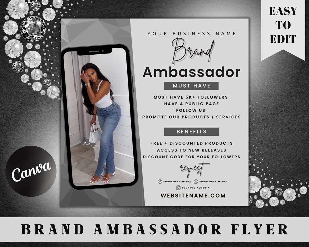 Brand Ambassador Flyer Template, Makeup Ambassador Template for ...