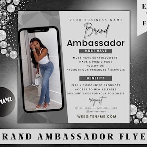 Brand Ambassador Flyer Template, Makeup Ambassador Template for ...