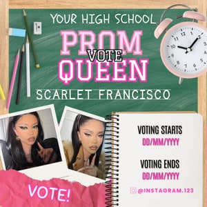 Vote for Prom Queen Flyer, Prom Send off Flyer, Prom Invitation Flyer ...
