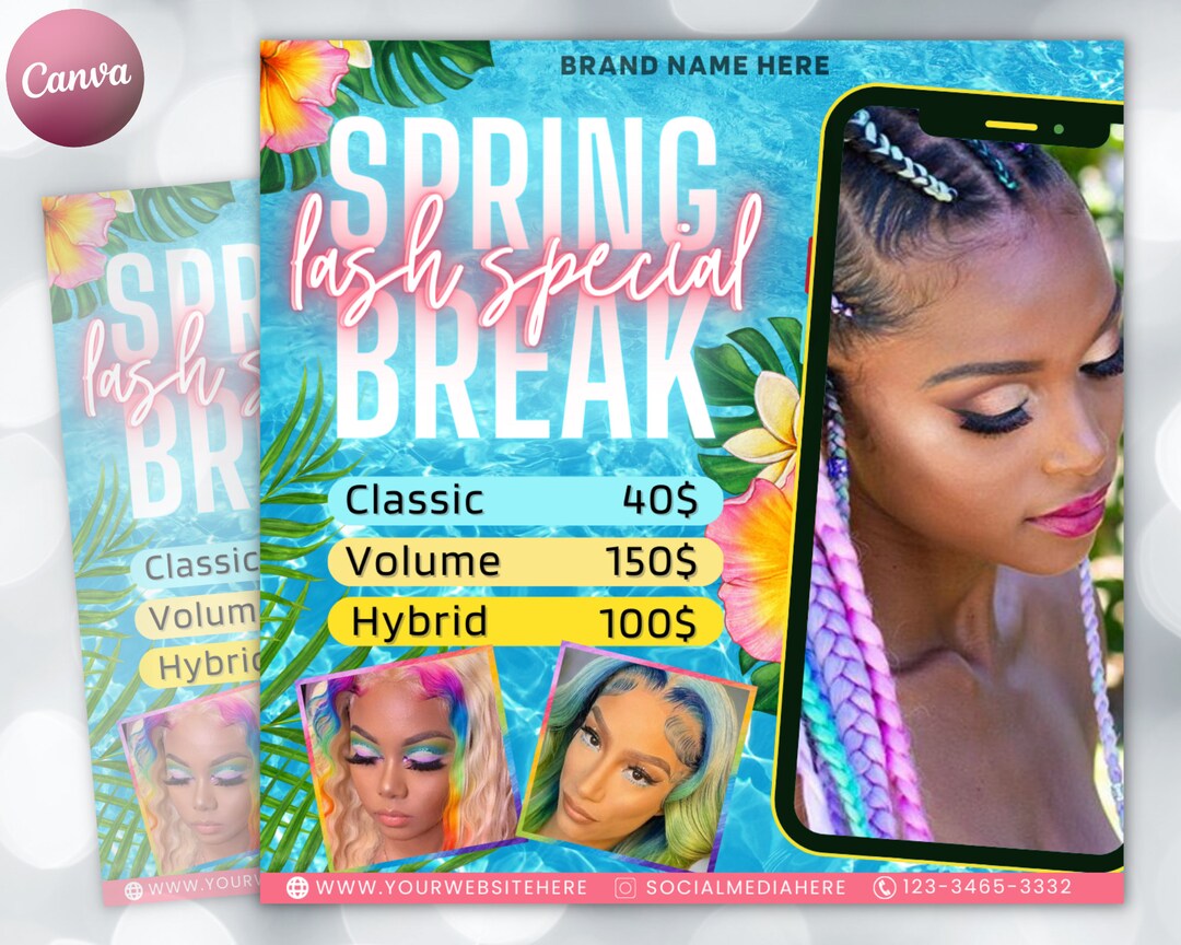 Spring Break Lash Special Flyer DIY April Flash Sale Classic Volume ...