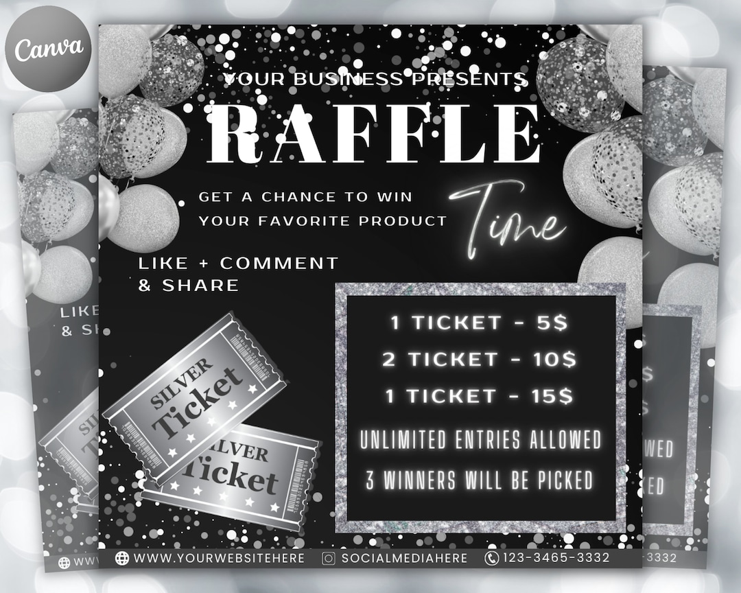 Raffle Flyer Template | DIY Business Branding Giveaway Ticket Contest ...