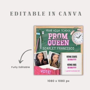 Vote for Prom Queen Flyer, Prom Send off Flyer, Prom Invitation Flyer ...