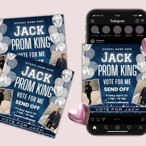 Vote Homecoming KING , Social Media Flyer, Class Campaign Flyer, High ...