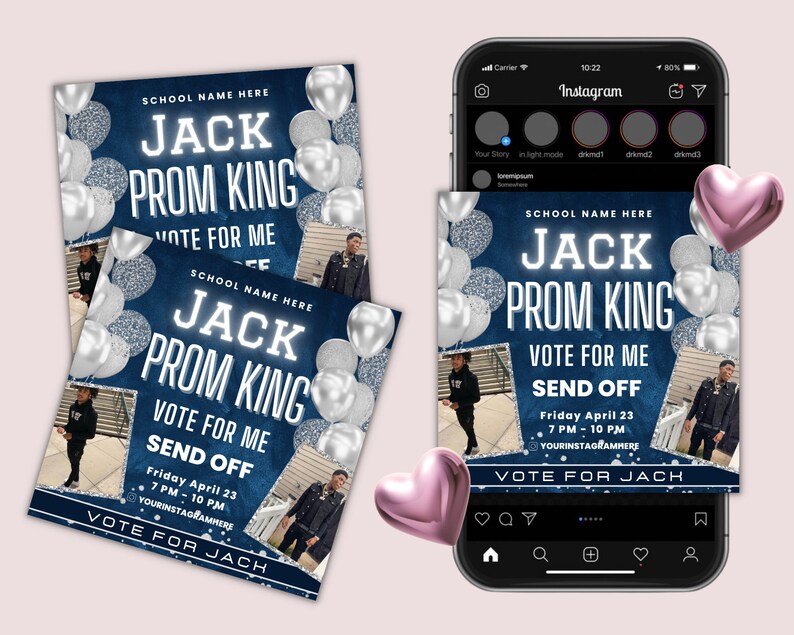 Vote Homecoming KING , Social Media Flyer, Class Campaign Flyer, High ...