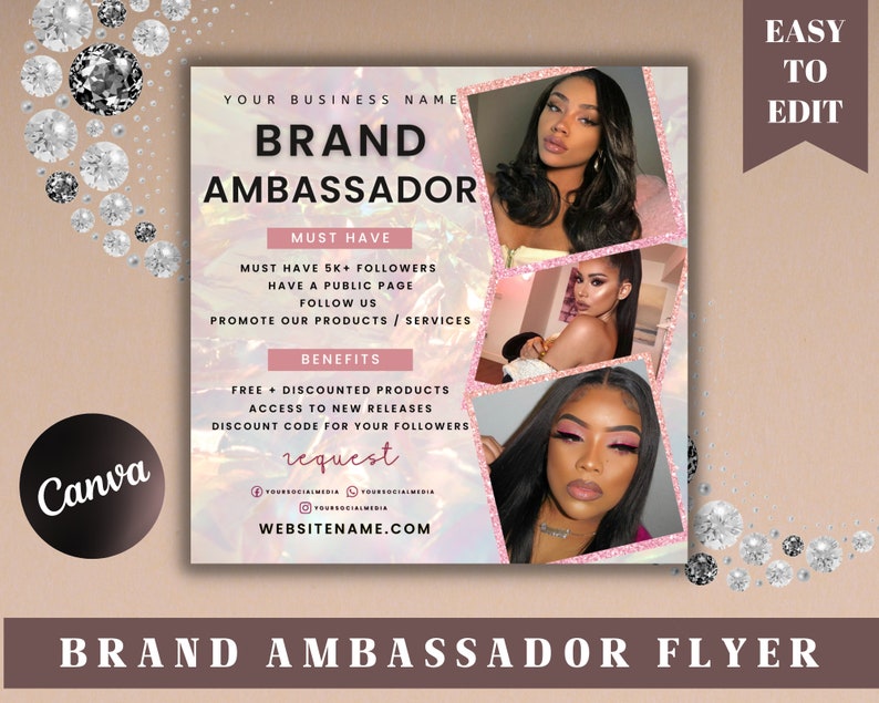 Ambassador Flyer Template, Brand Ambassador Flyer Template, Makeup ...