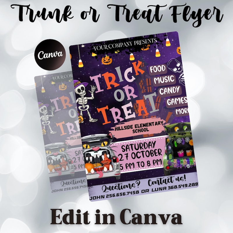 Trunk or Treat Flyer - Etsy