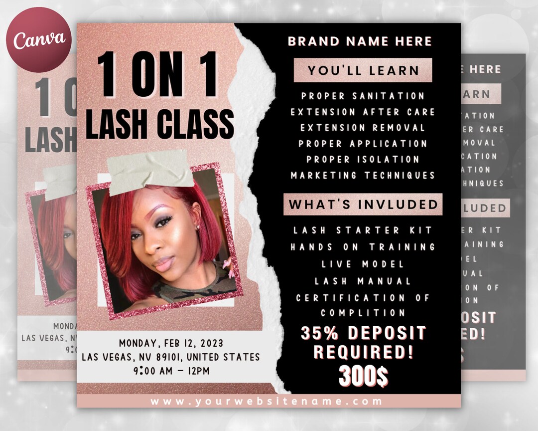 1 on 1 Lash Class Flyer | DIY Lash Training | Appointments Available ...